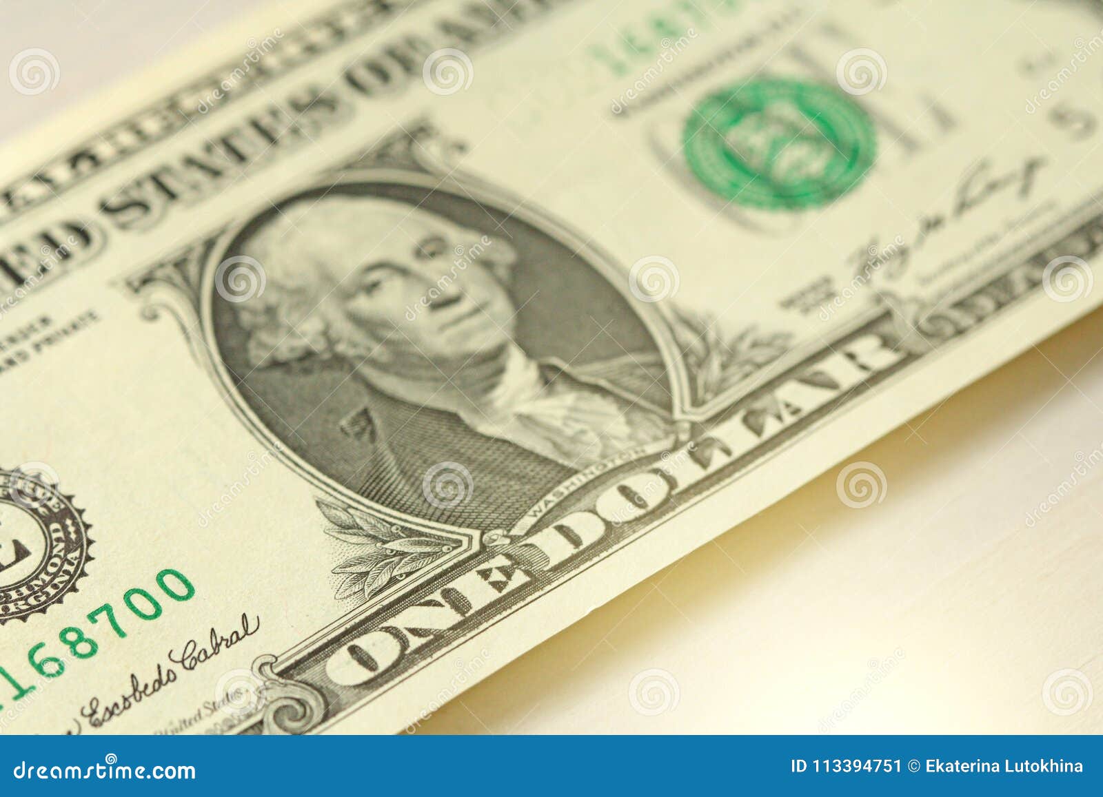 One Dollar with One Note. 1 Dollars Stock Image - Image of banking ...