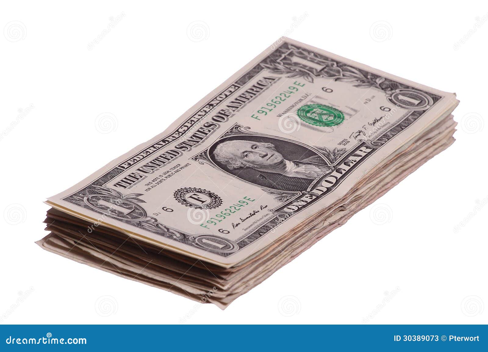One dollar notes stacked stock image. Image of economy - 30389073