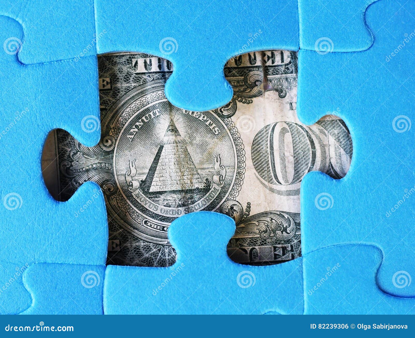 One Dollar and Puzzle Pieces Stock Photo - Image of game, financial ...