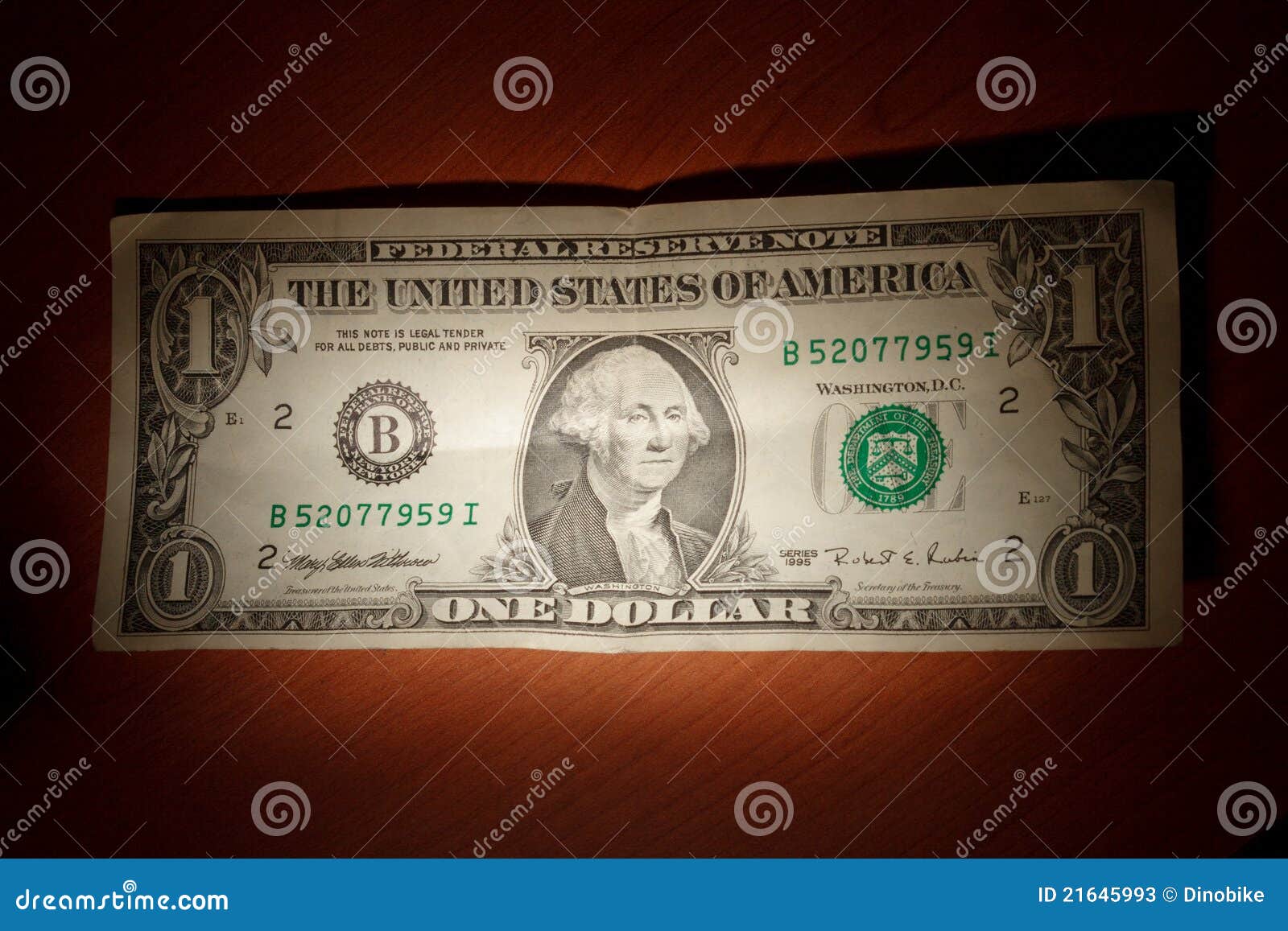 One Dollar with a Spot Light and Dark Sensation Stock Image - Image of ...