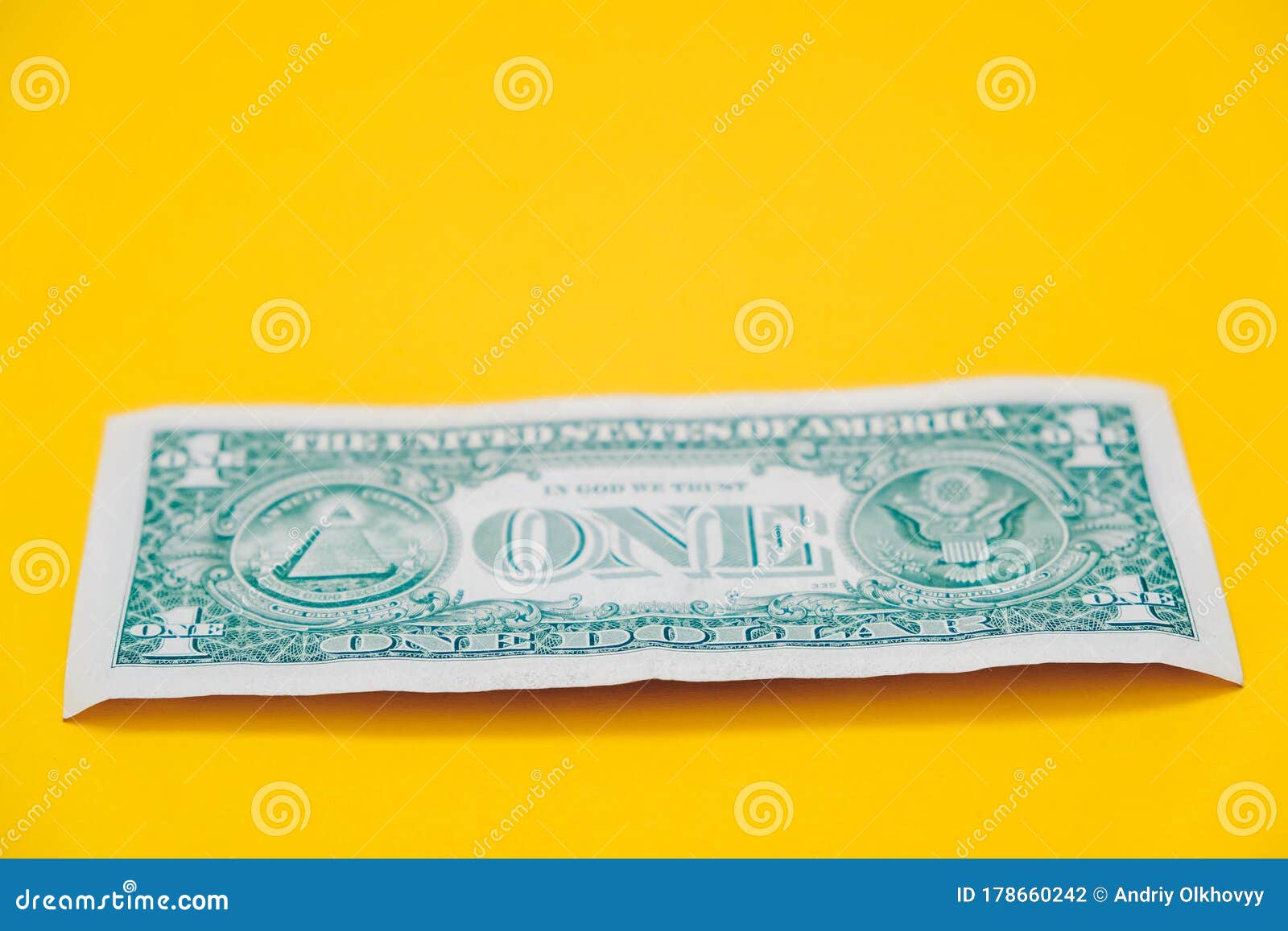 One Dollar on a Yellow Background. Copy, Empty Space for Text Stock ...