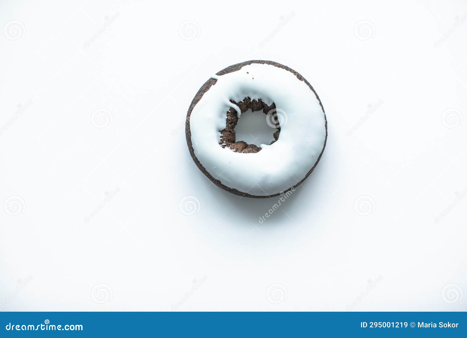 One Donut on a White Background Top Down View Stock Image - Image of ...