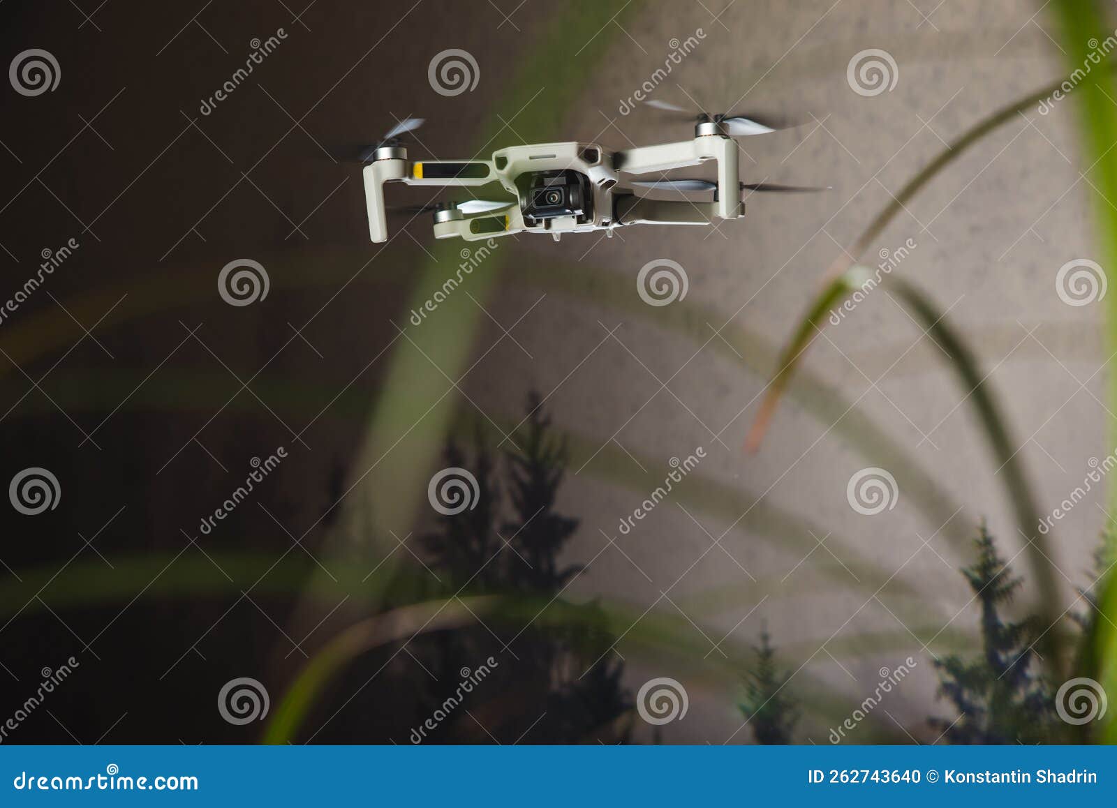 One Drone Flying in the Air Over Autumn Forest Stock Photo - Image of ...