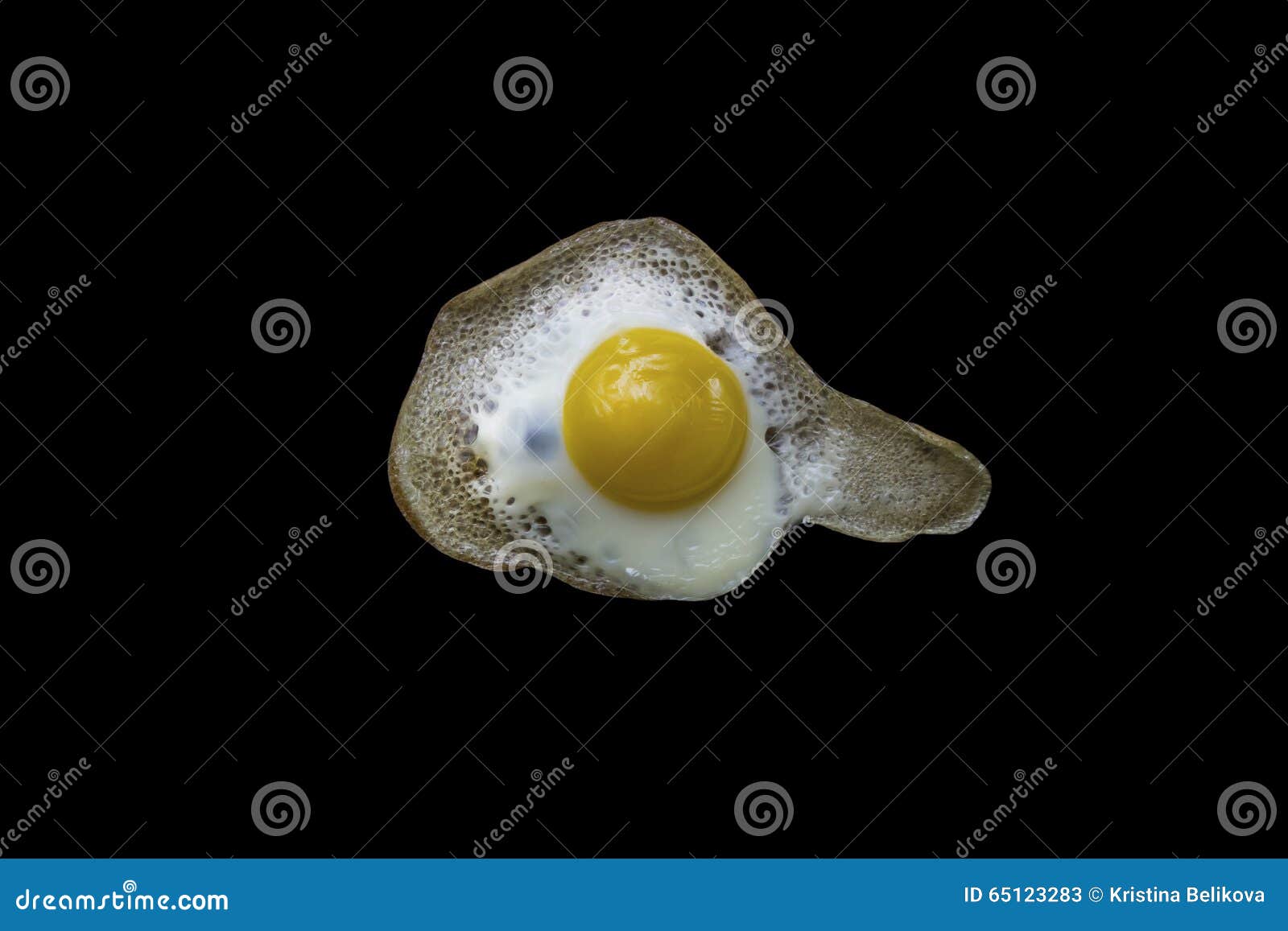 One eggs. stock image. Image of dish, black, protein - 65123283