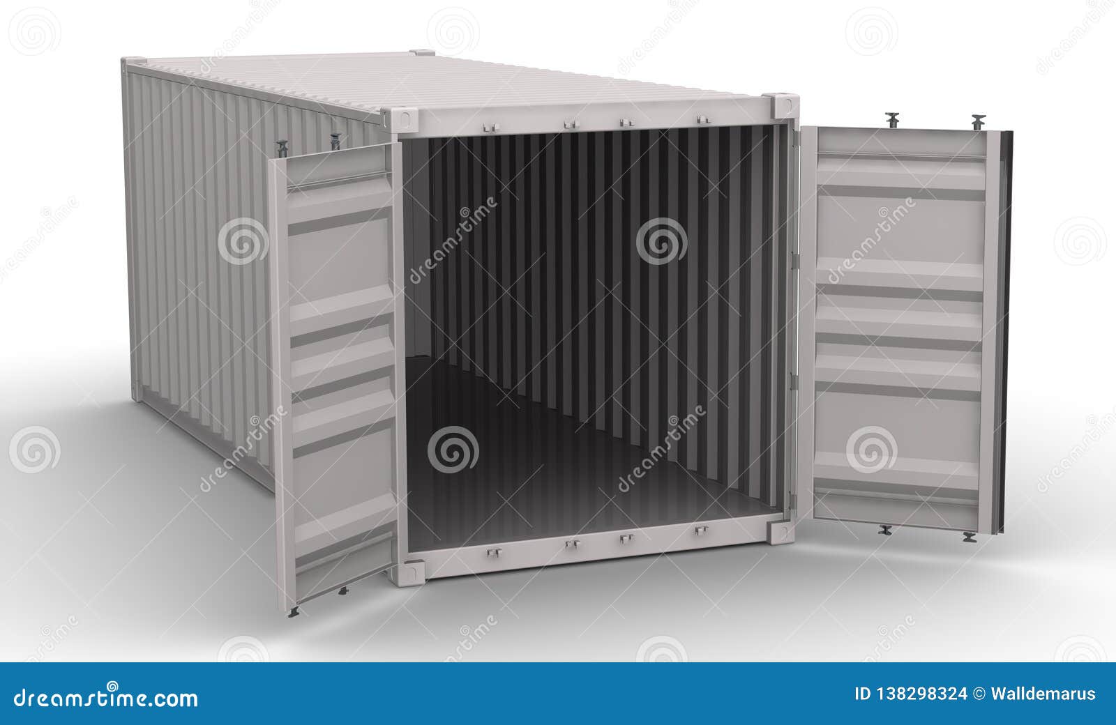 One Empty Cargo Container. 3D Illustration Stock Illustration ...