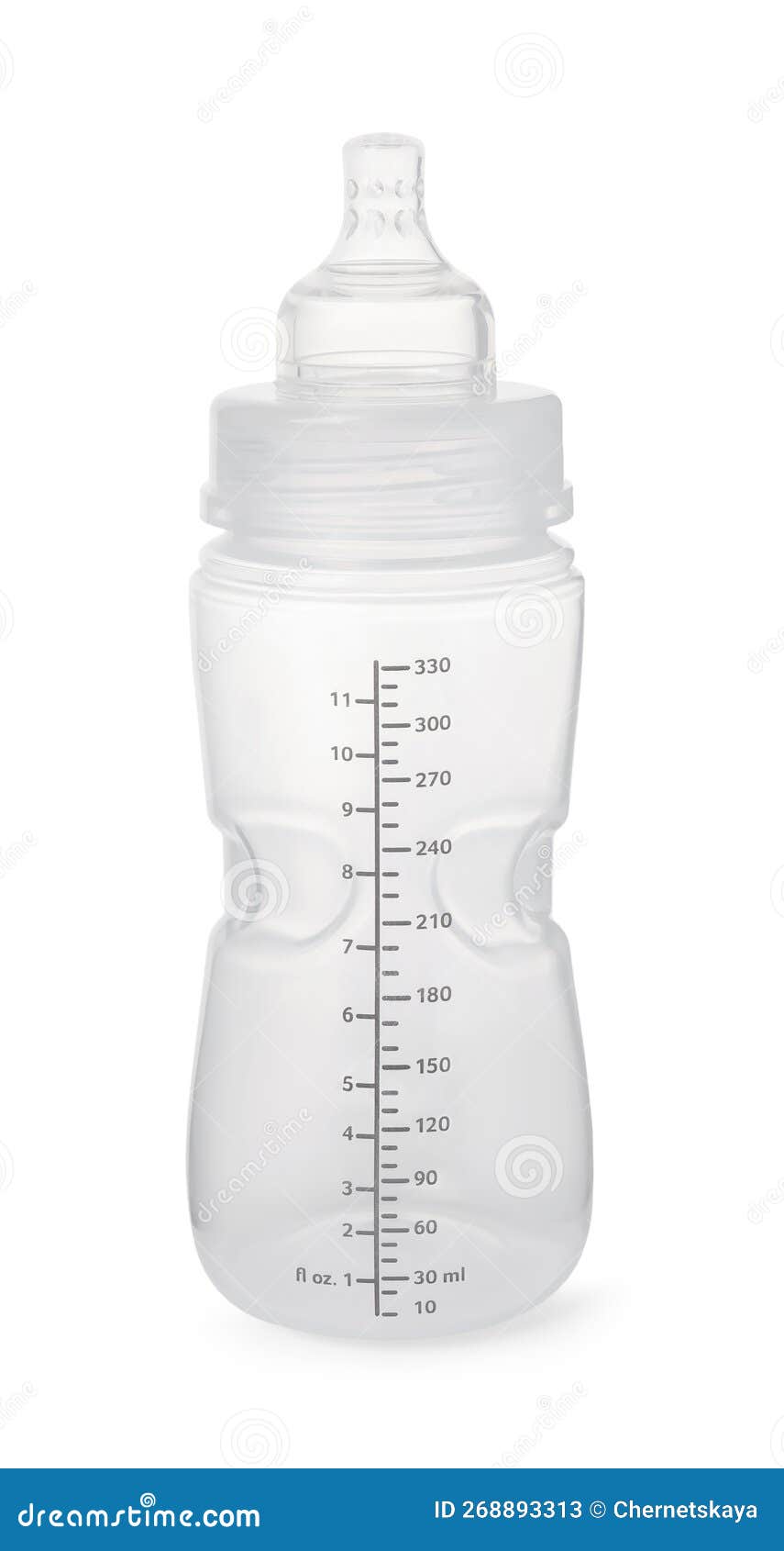 One Empty Feeding Bottle for Baby Milk Isolated on White Stock Image ...