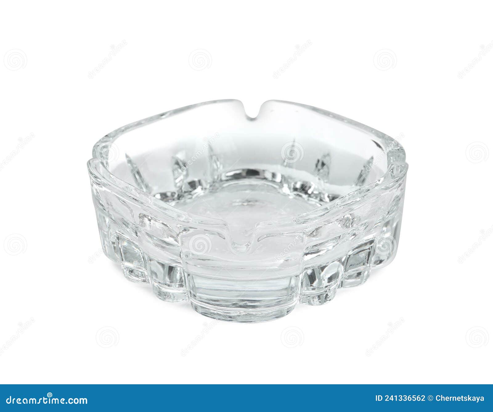 One Empty Glass Ashtray Isolated on White Stock Photo - Image of studio ...