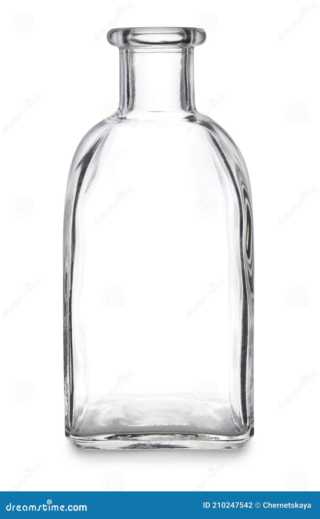 One Empty Glass Bottle Isolated on White Stock Photo - Image of classic ...