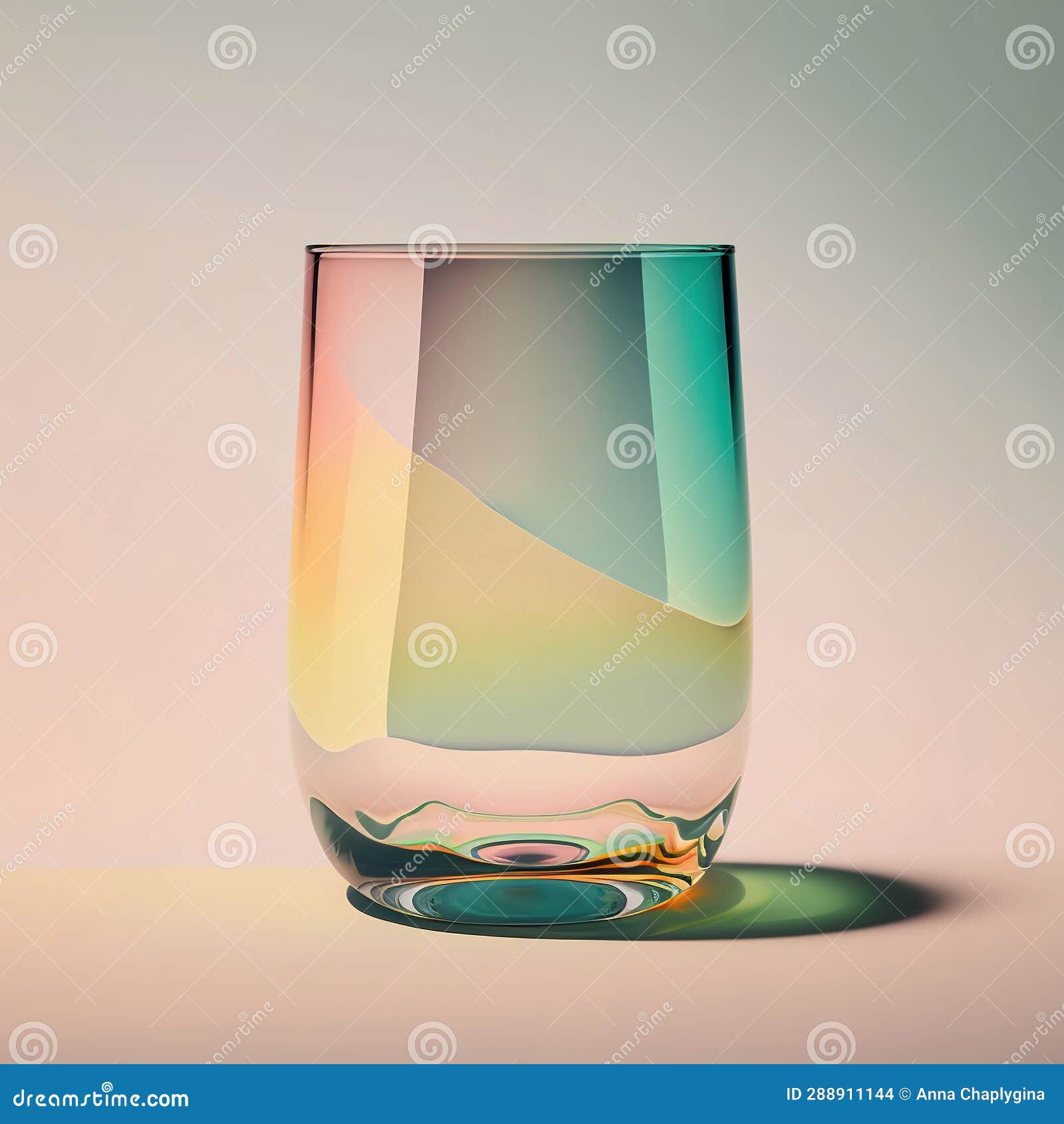 One Empty Glass. Bright Gradient Color. Product Design Stock Photo ...