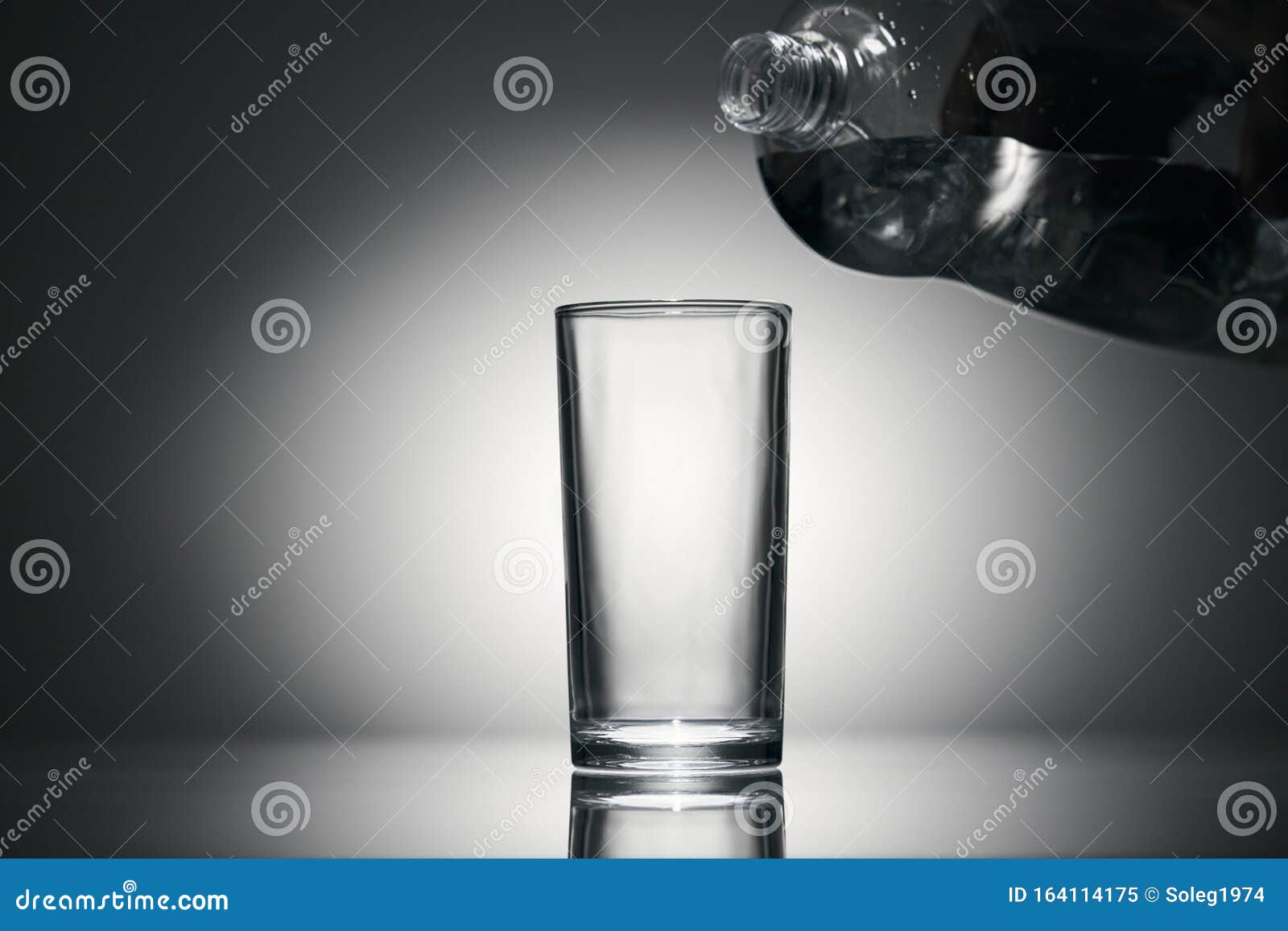 One Empty Glass for Water on a Dark Background Stock Image - Image of ...