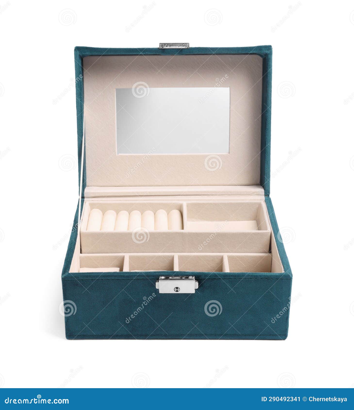 One Empty Jewelry Box Isolated on White Stock Image - Image of beige ...