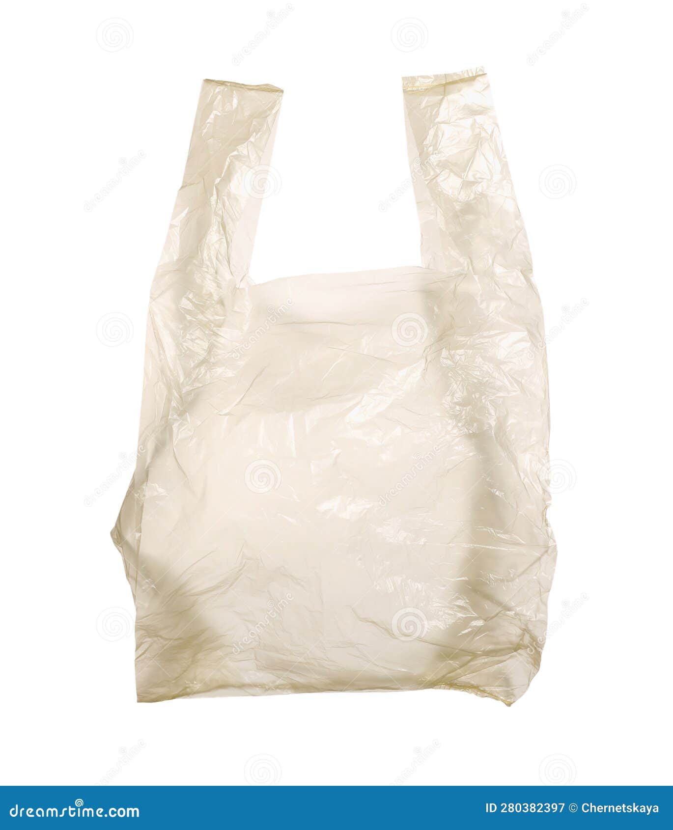 One Empty Plastic Bag Isolated on White Stock Image - Image of ...