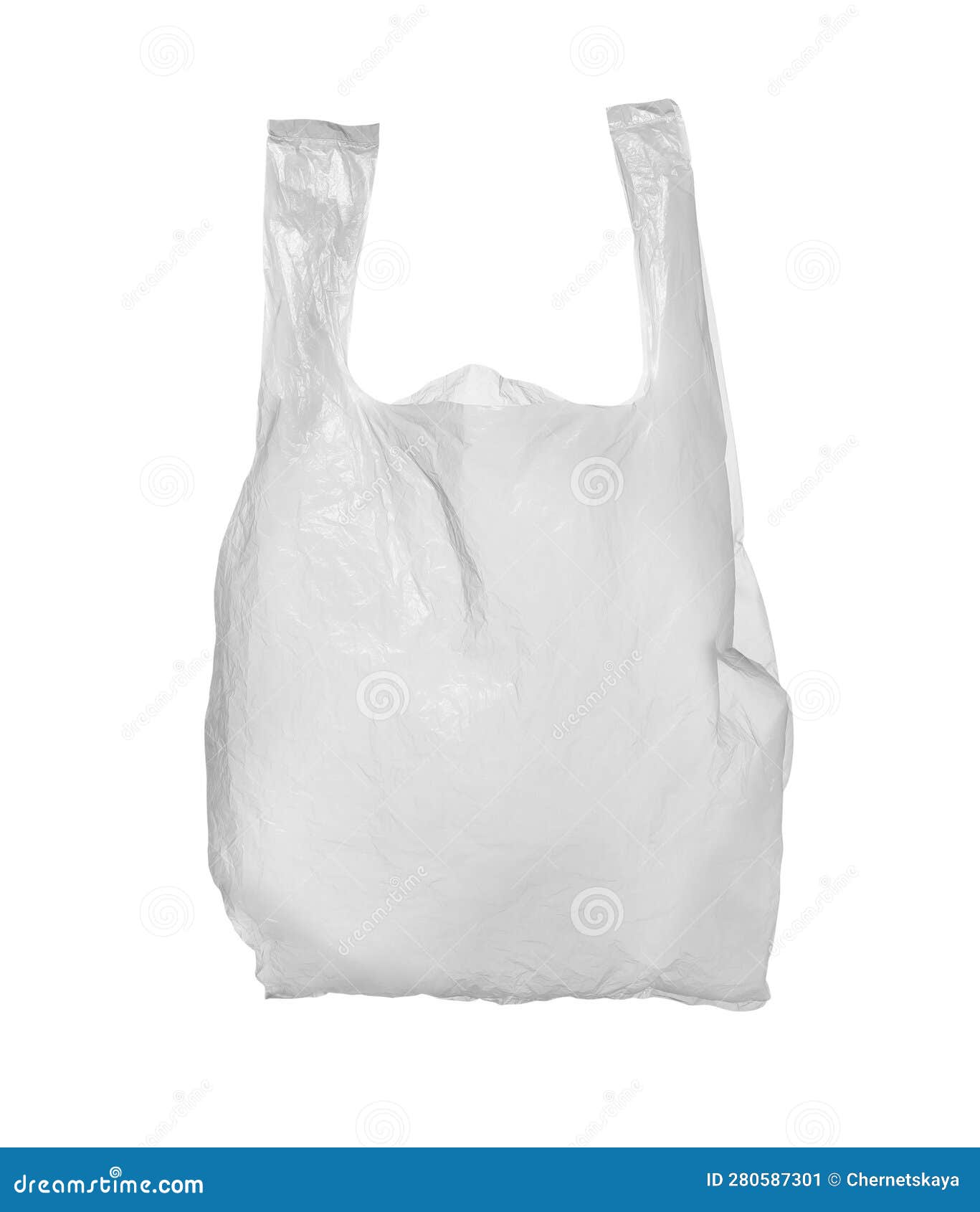 One Empty Plastic Bag Isolated on White Stock Image - Image of isolated ...