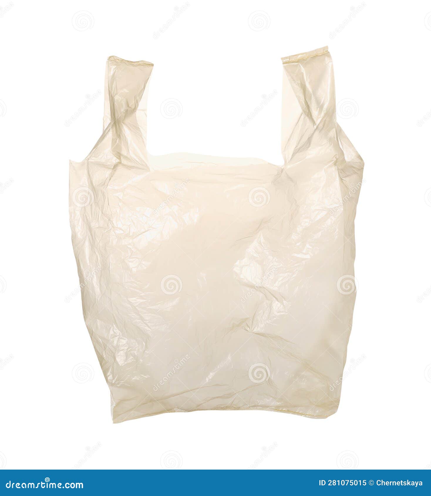 One Empty Plastic Bag Isolated on White Stock Image - Image of product ...
