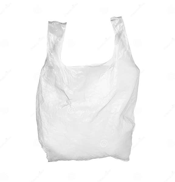 One Empty Plastic Bag on White Stock Photo - Image of retail, plastic ...