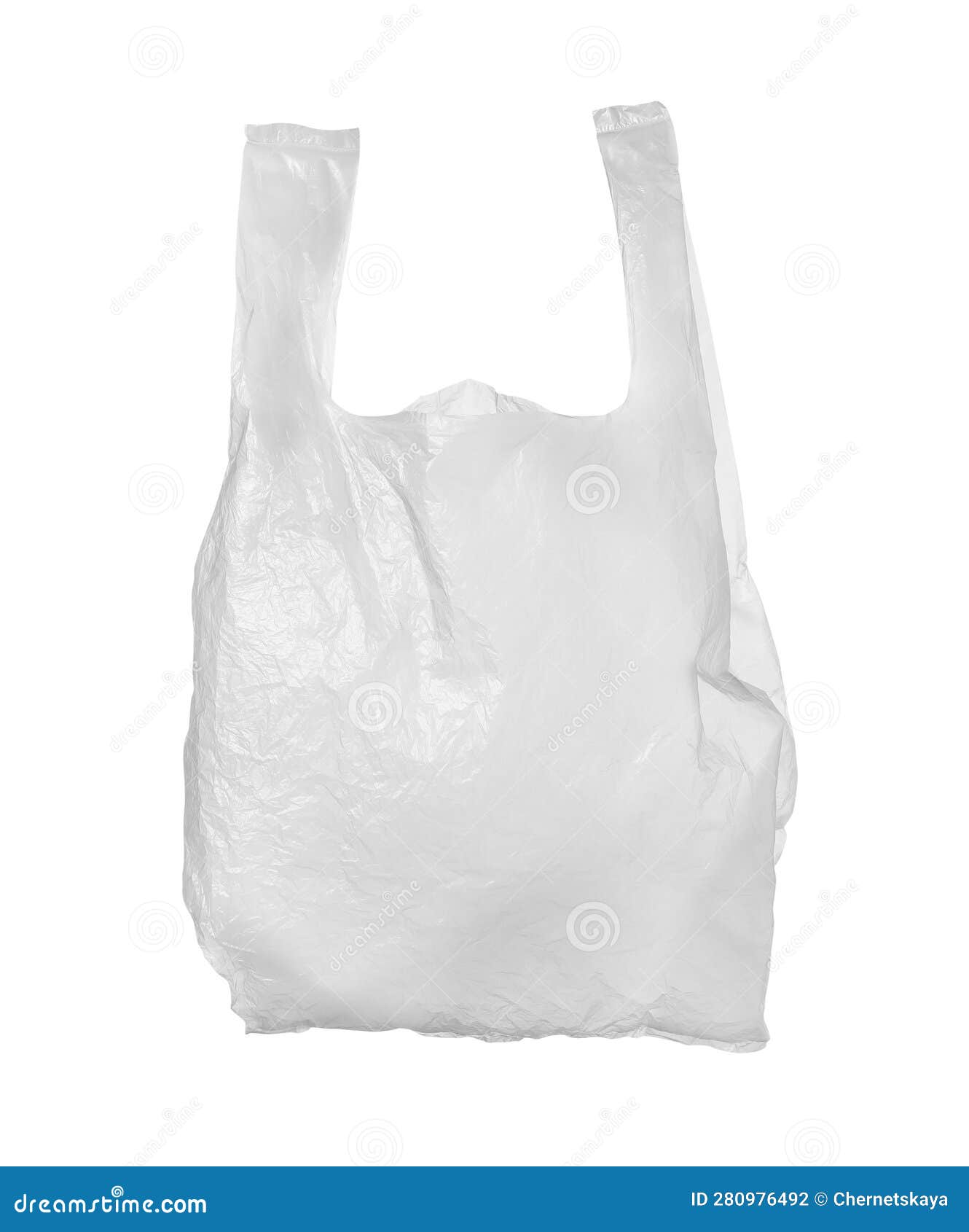 One Empty Plastic Bag Isolated on White Stock Photo - Image of recycle ...