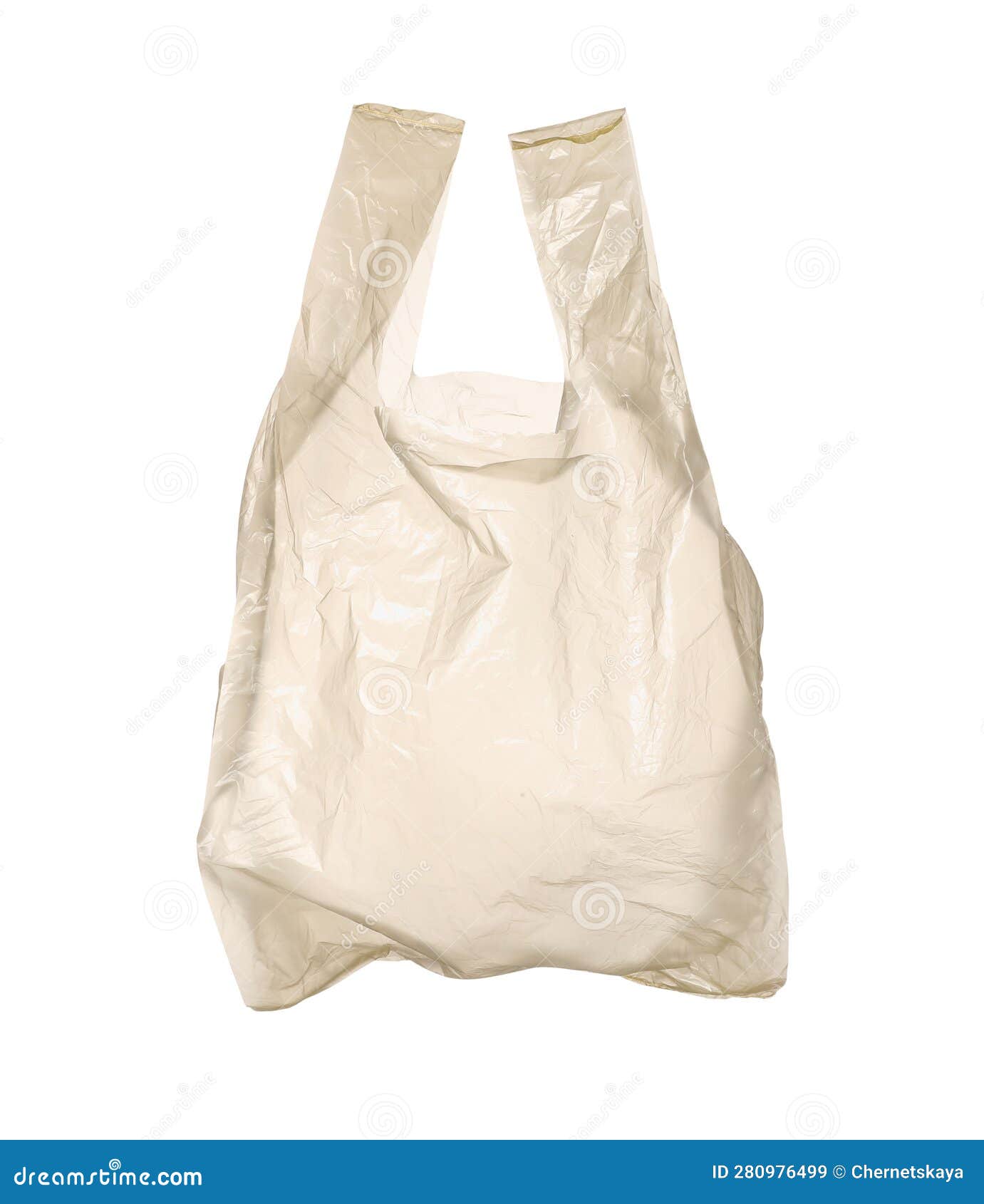 One Empty Plastic Bag Isolated Stock Image - Image of handle, garbage ...