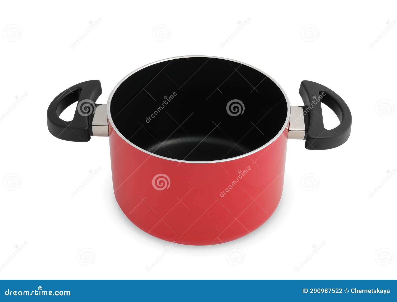 One Empty Pot with Handles Isolated on White Stock Photo - Image of ...