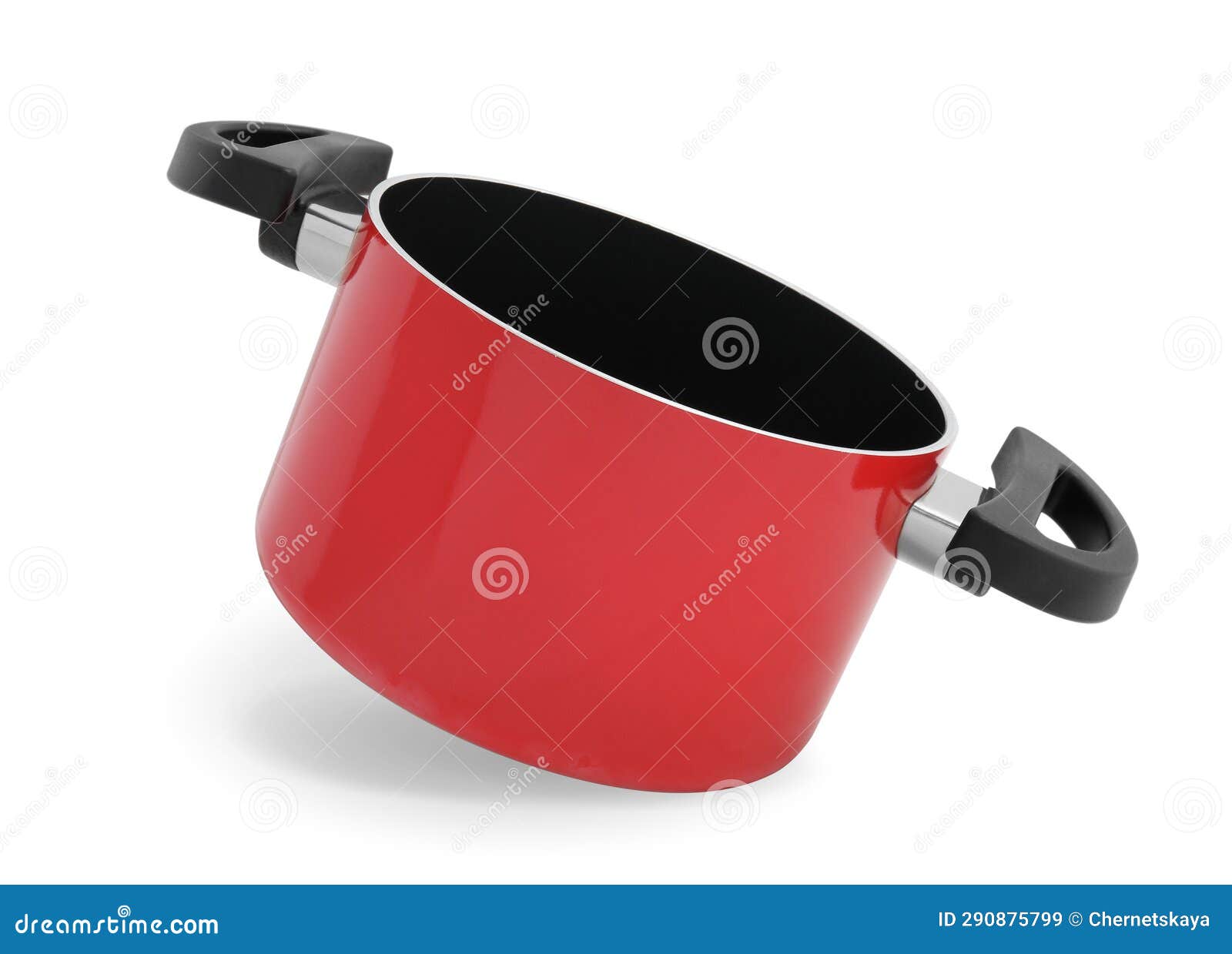 One Empty Pot with Handles Isolated on White Stock Image - Image of ...