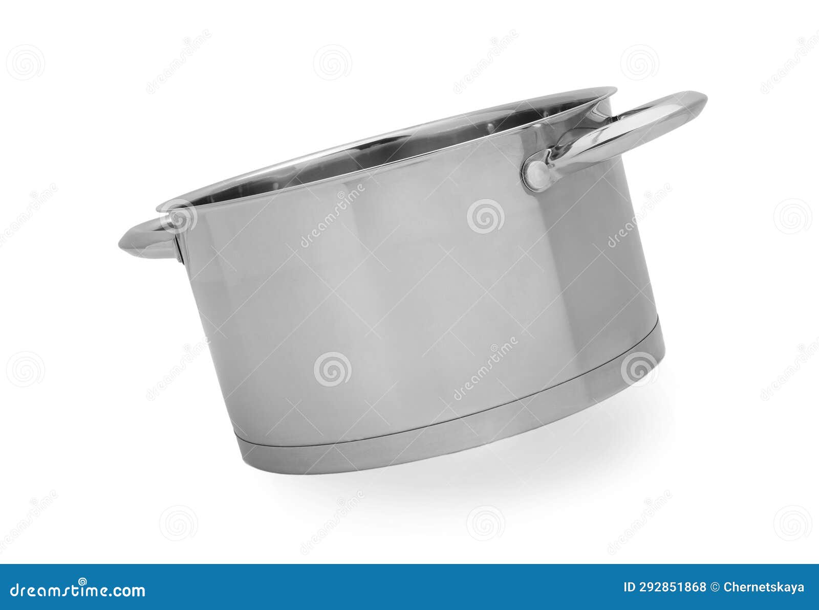 One Empty Steel Pot Isolated on White Stock Photo - Image of container ...