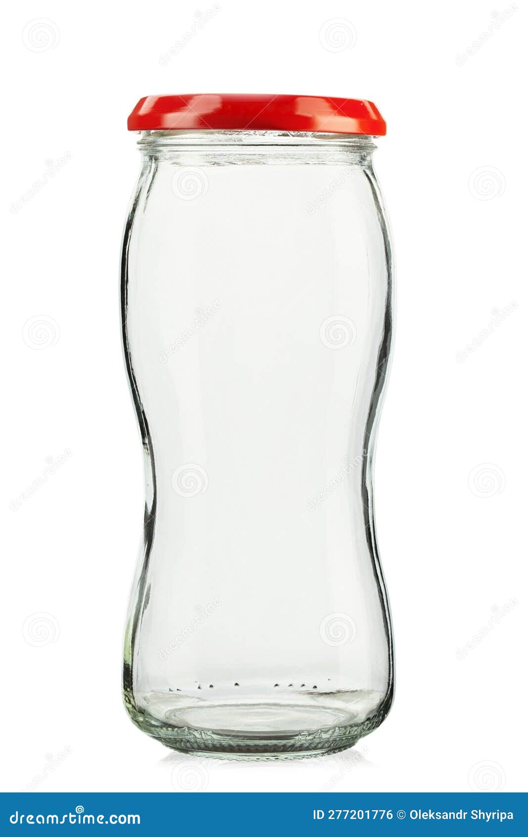 One Empty Transparent Canning Jar with Lid. Isolated on White ...