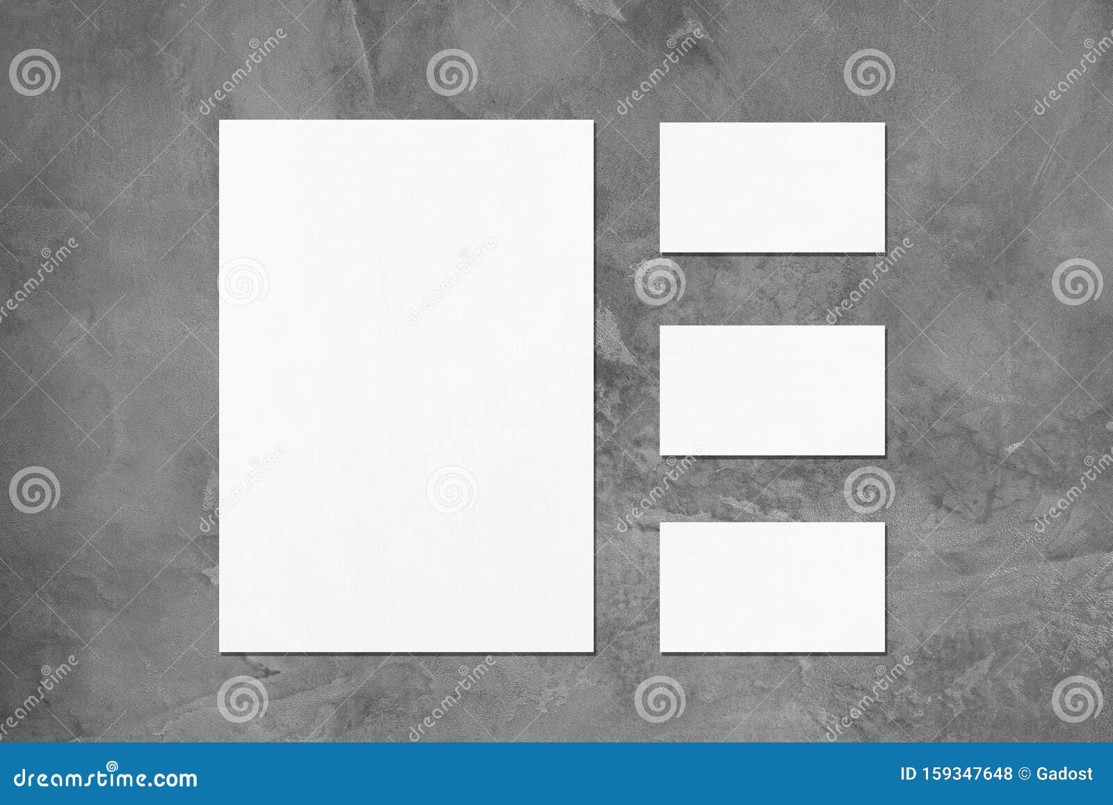 Empty White Vertical Poster and Horizontal Rectangle Business Card ...
