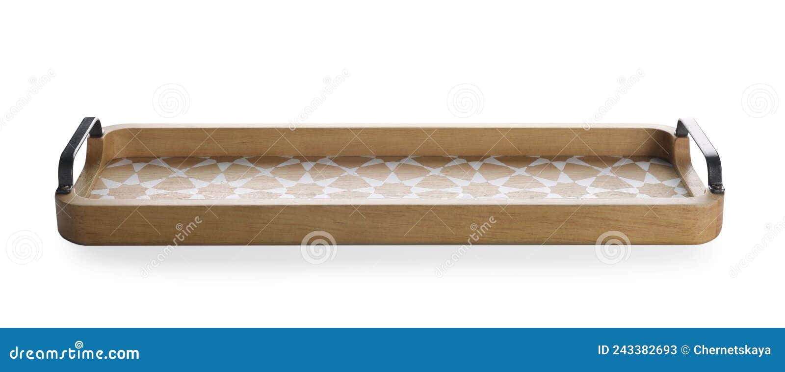 One Empty Wooden Tray Isolated Stock Image - Image of home, dinner ...
