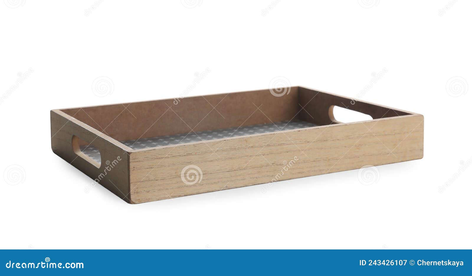 One Empty Wooden Tray Isolated Stock Image - Image of luxury ...