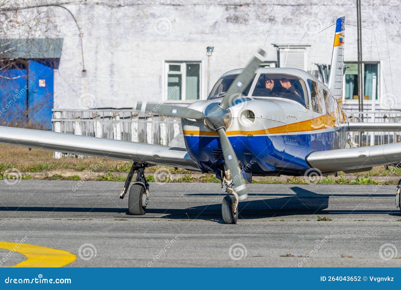 One-engine Propeller Aircraft Parked at a Small Airport Editorial ...