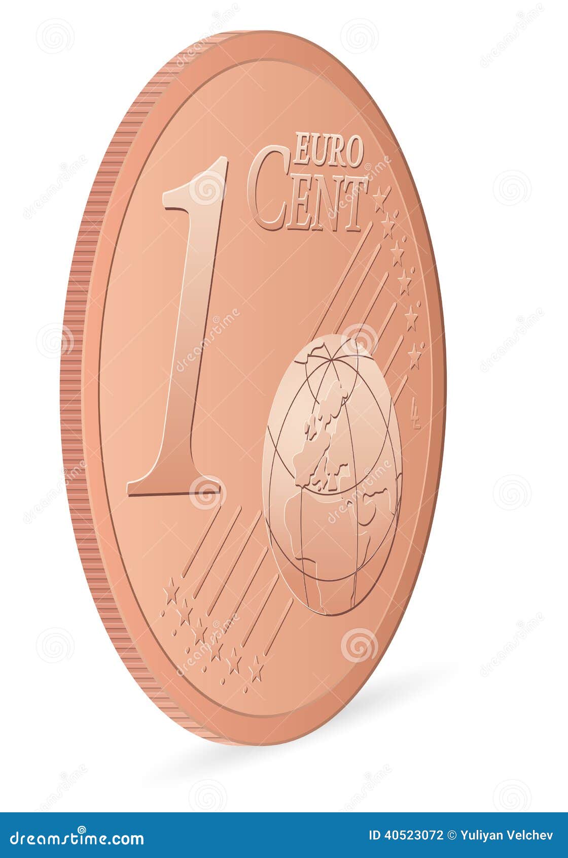 One euro cent stock vector. Illustration of symbol, metal - 40523072