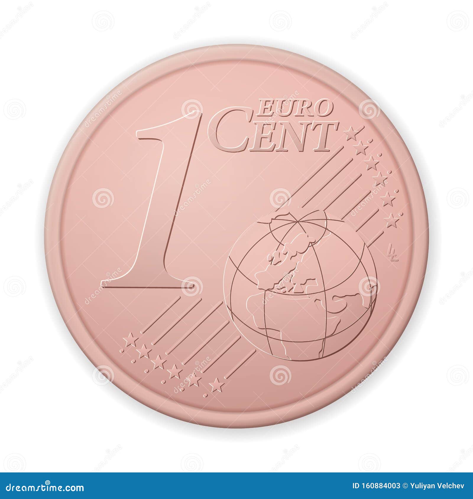 One euro cent stock vector. Illustration of currency - 160884003