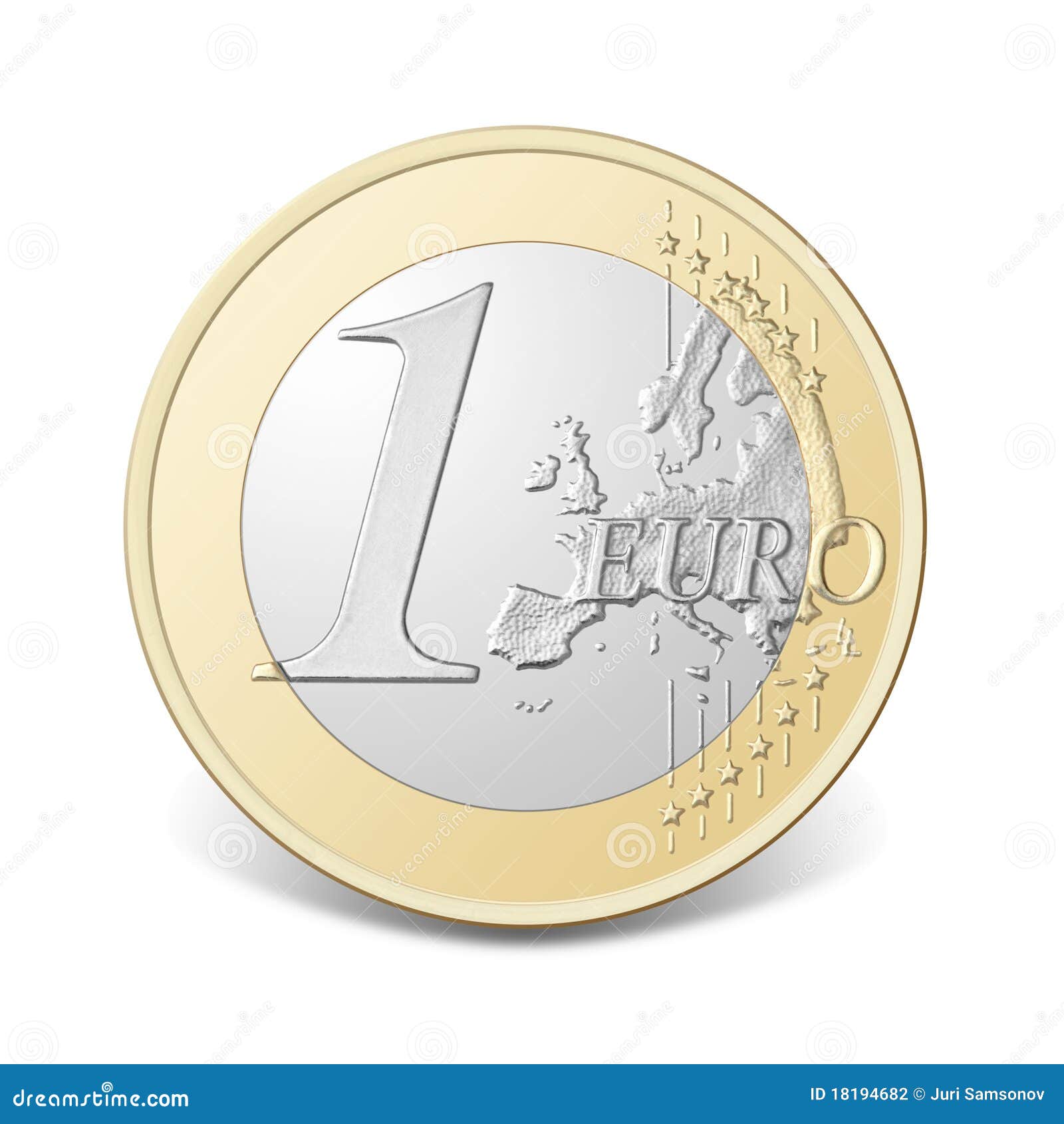 One euro coin. stock photo. Image of business, number - 18194682