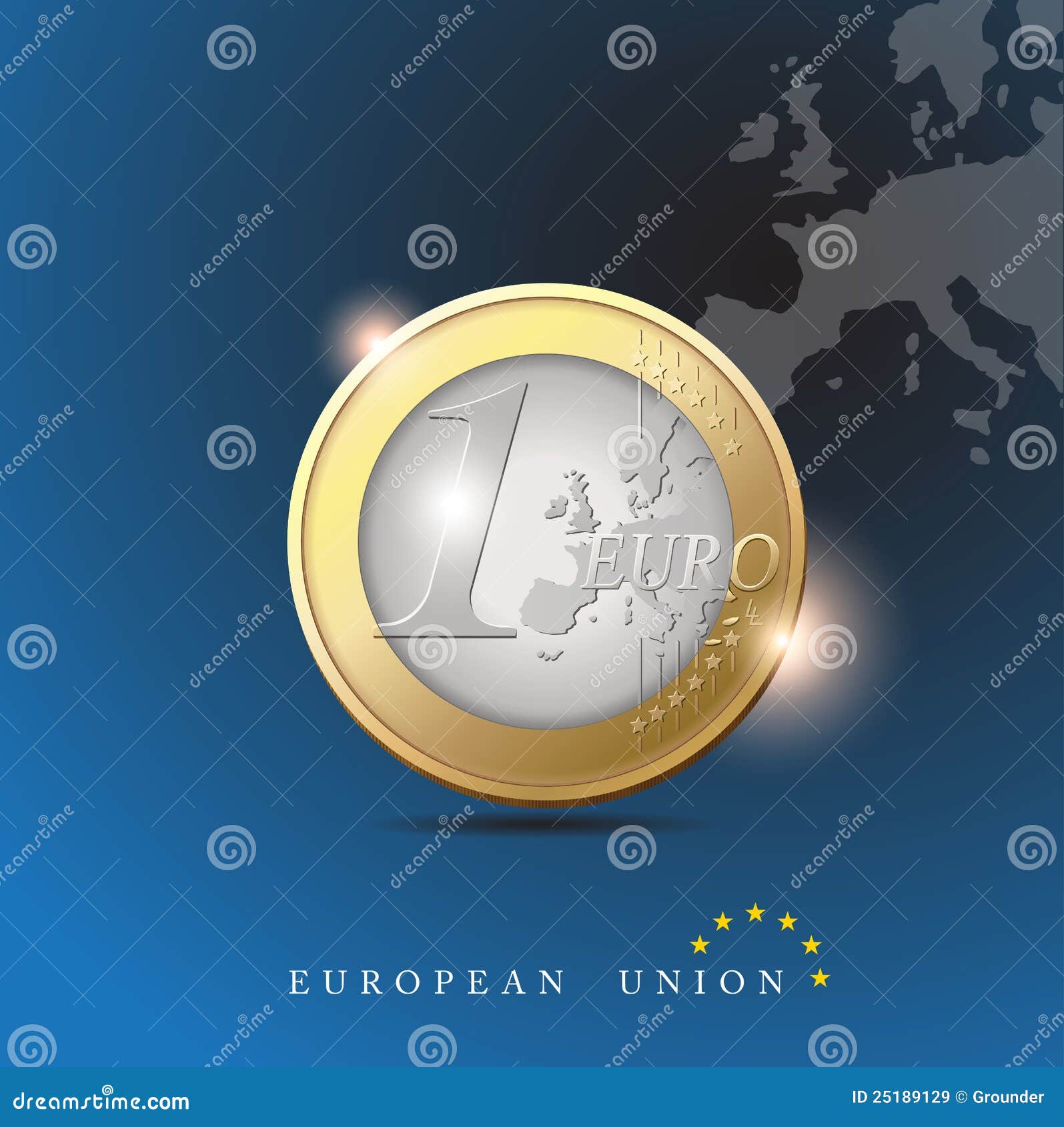 One euro coin stock vector. Illustration of financial - 25189129