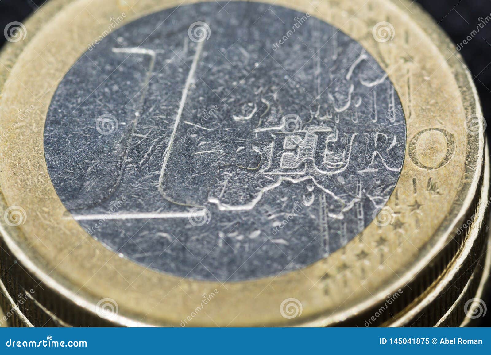 One Euro Coin stock image. Image of metal, forming, coins - 145041875
