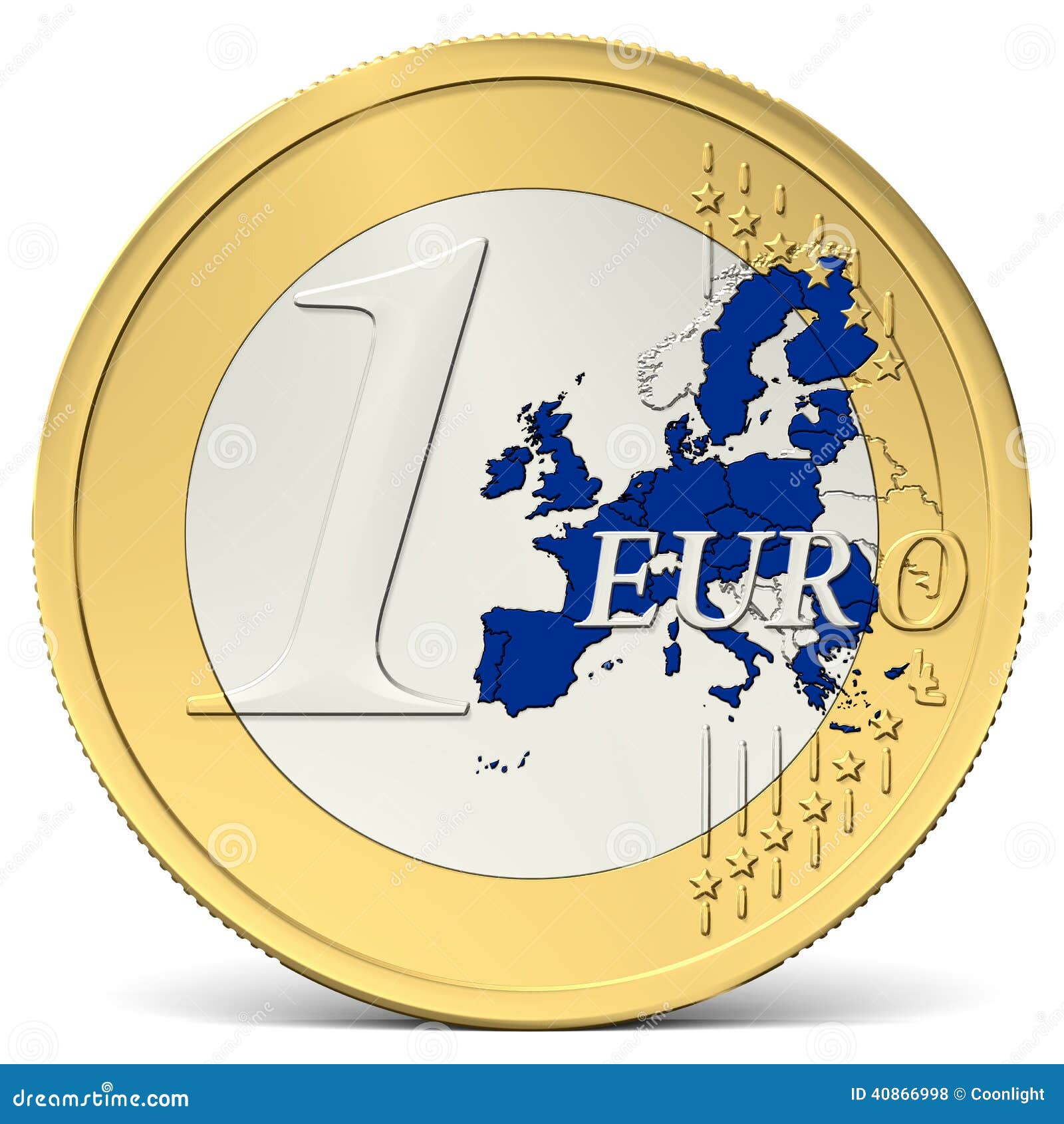 One euro coin blue europe stock illustration. Illustration of european ...