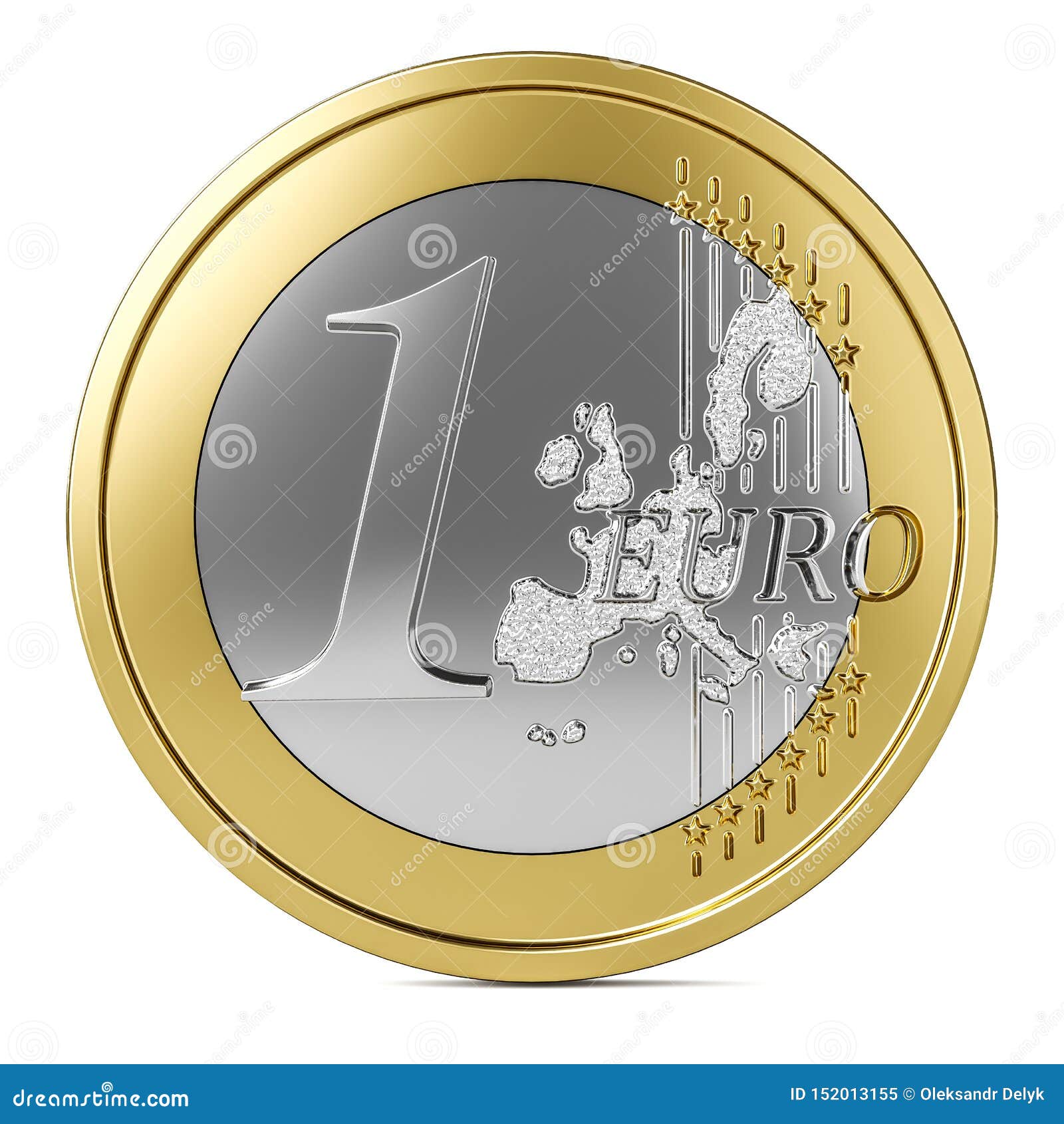 One Euro Coin 3d Front View Stock Illustration - Illustration of fund ...