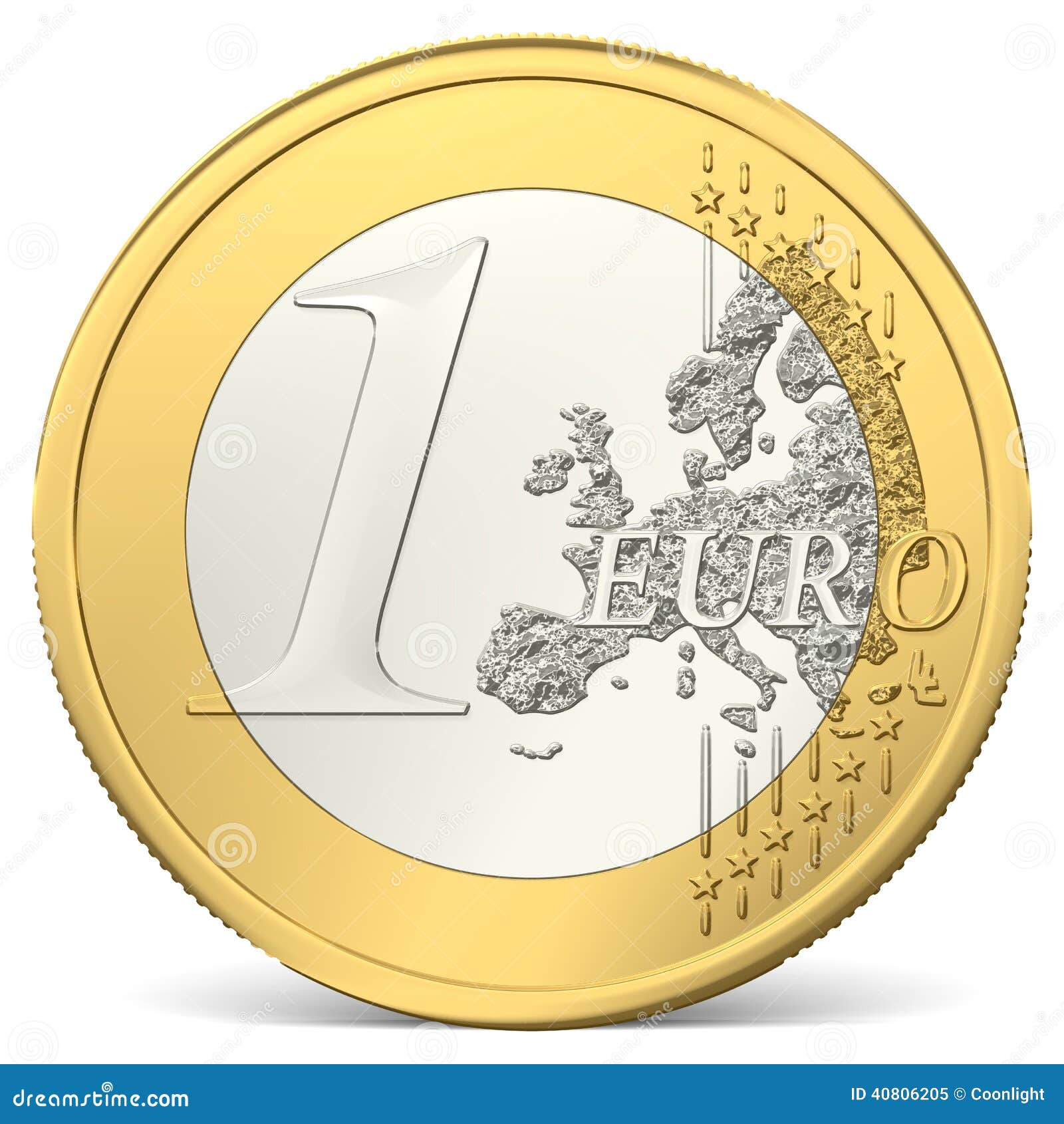 One euro coin stock illustration. Illustration of change - 40806205