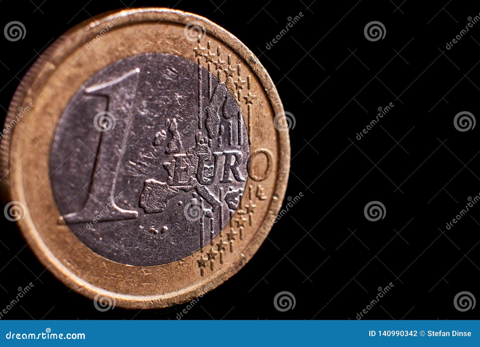 One Euro Coin Isolated Close Up Stock Photo - Image of coin, cash ...