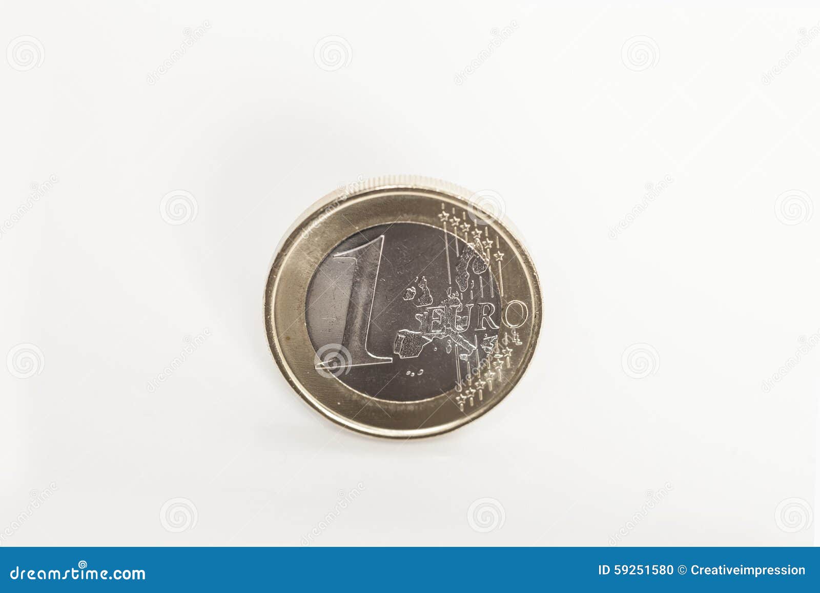 One Euro coin isolated stock photo. Image of economy - 59251580
