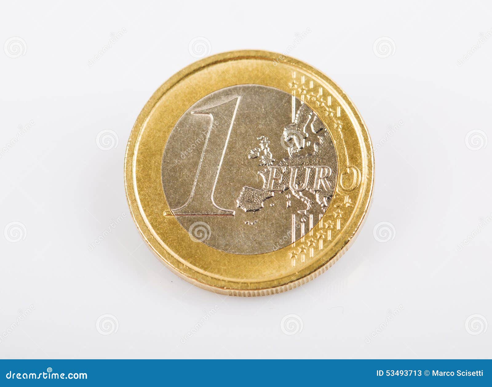 One Euro Coin Isolated stock image. Image of paying, currency - 53493713