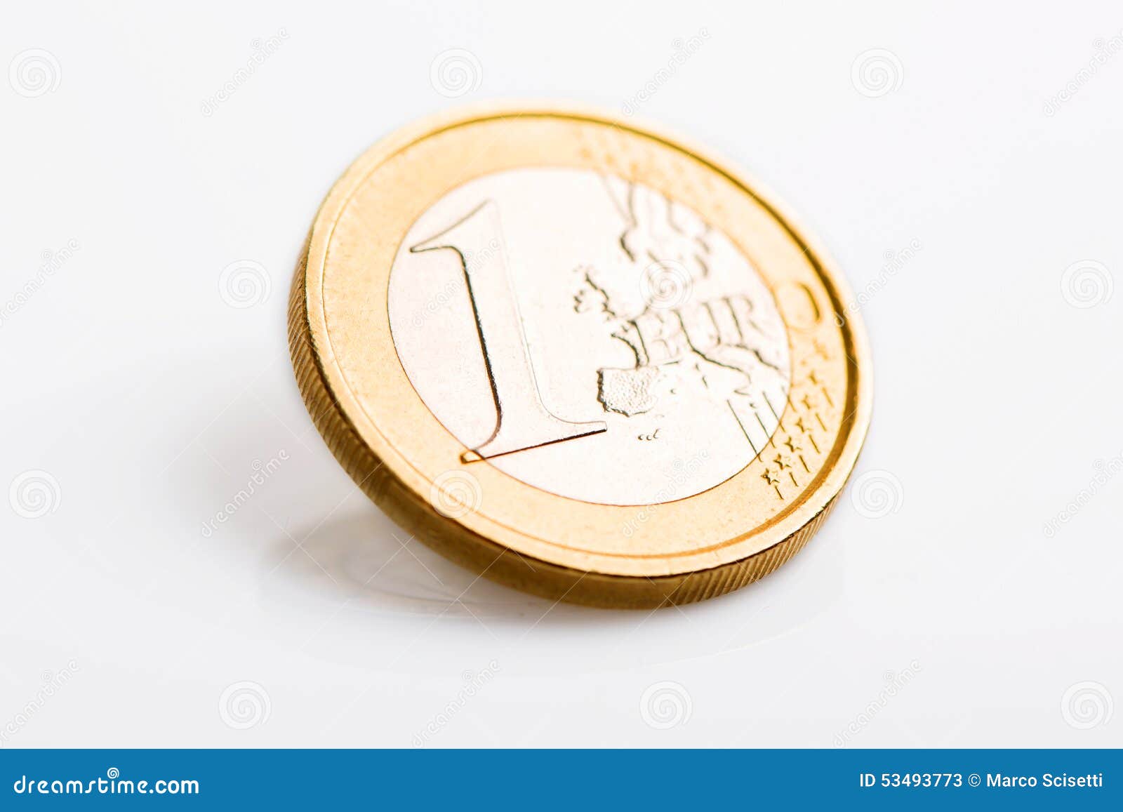 One Euro Coin Isolated stock image. Image of circle, front - 53493773