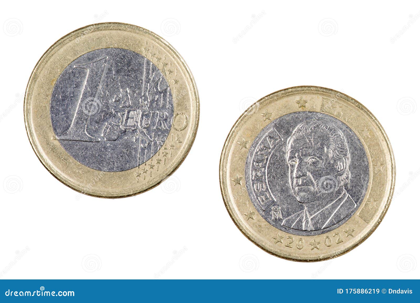 One Euro Coin Isolated on a White Background Stock Image - Image of ...