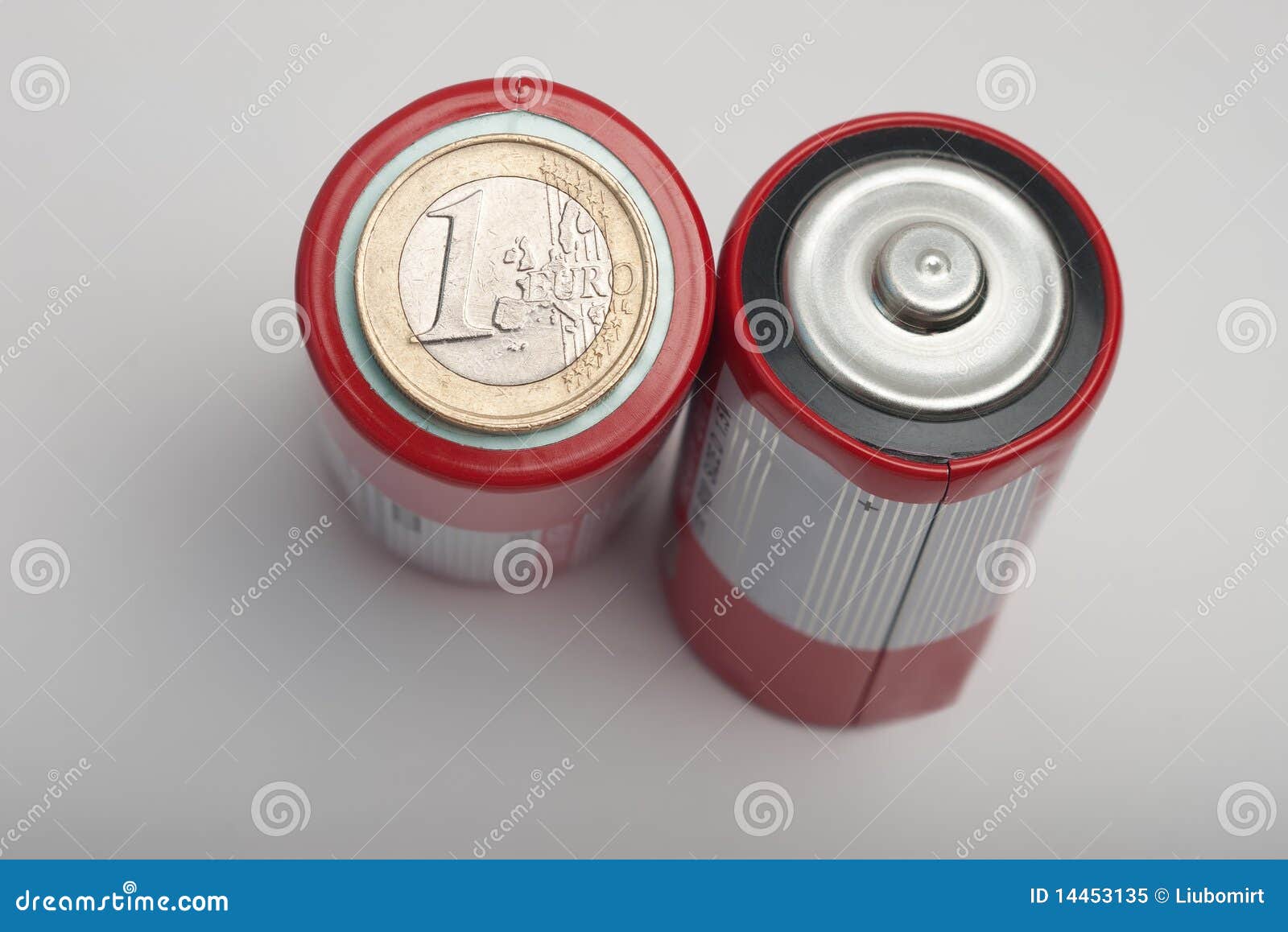 One Euro Coin on Top of Battery Stock Image - Image of batteries, metal ...