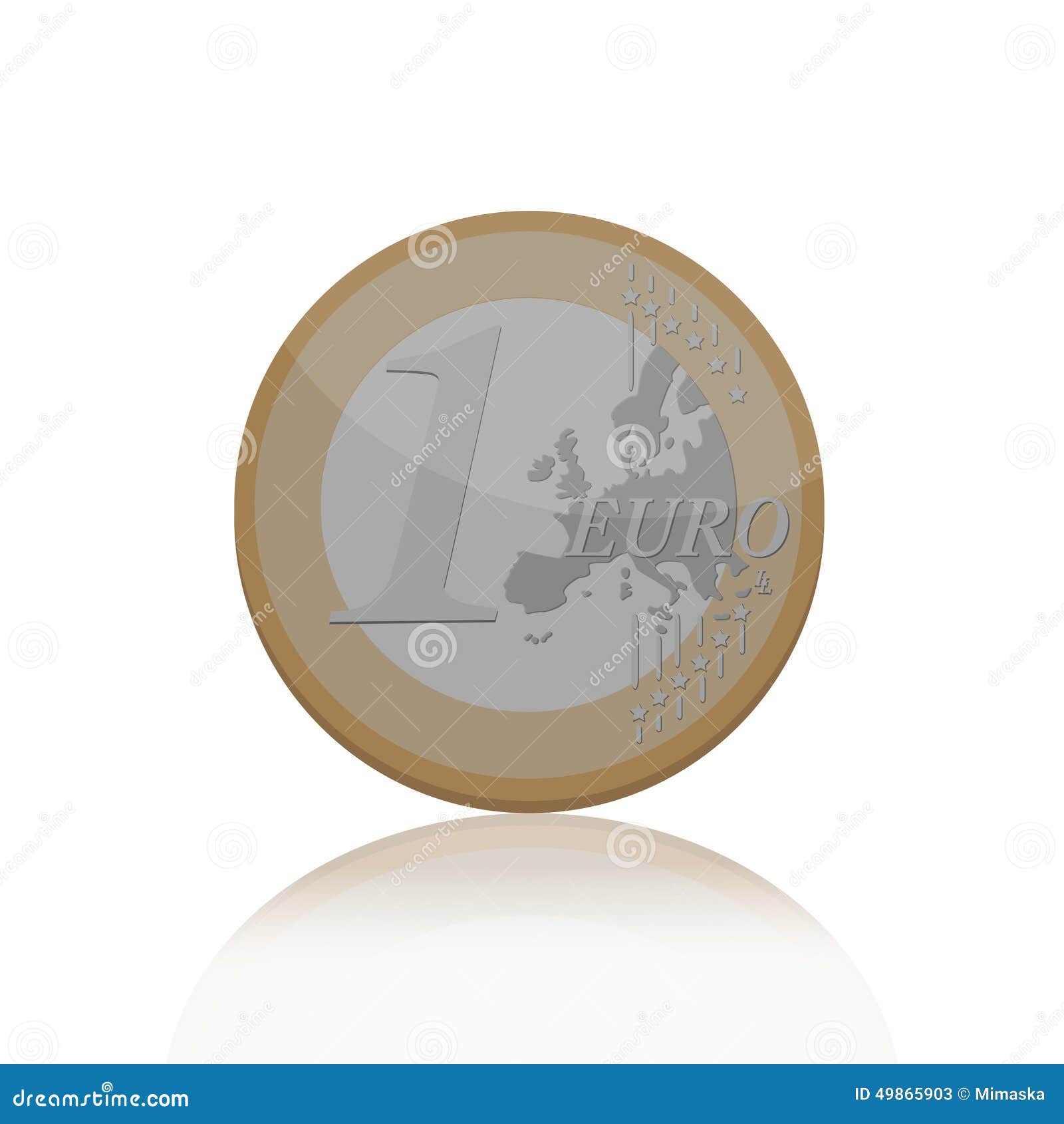 One Euro coin stock illustration. Illustration of salary - 49865903