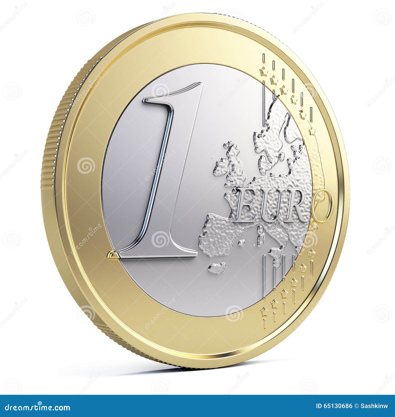 One euro coin stock illustration. Illustration of budget - 65130686