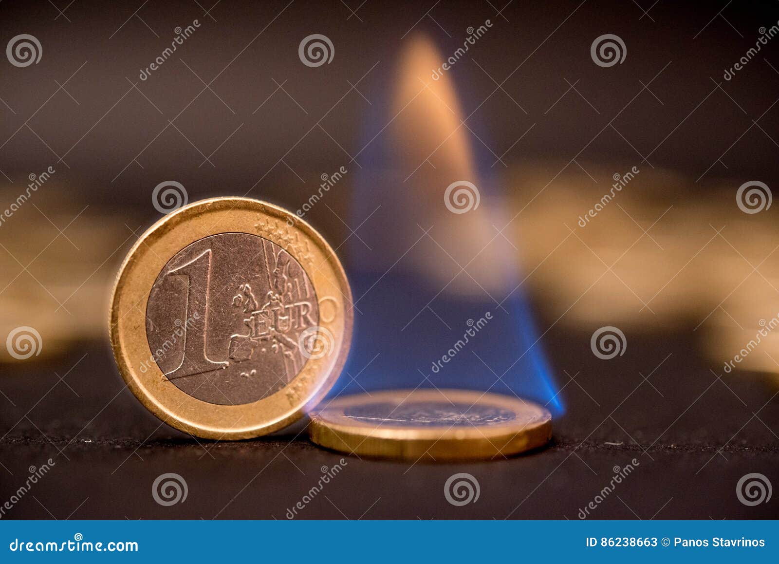 One euro coins on fire stock image. Image of cost, concept - 86238663