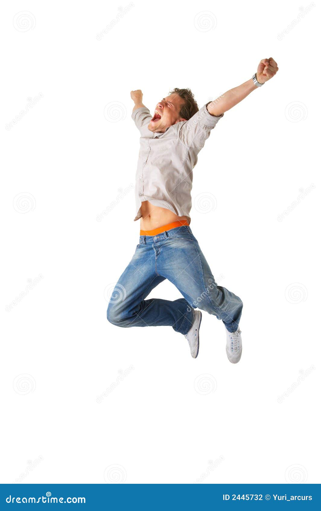 One extremely happy man! stock photo. Image of energetic - 2445732