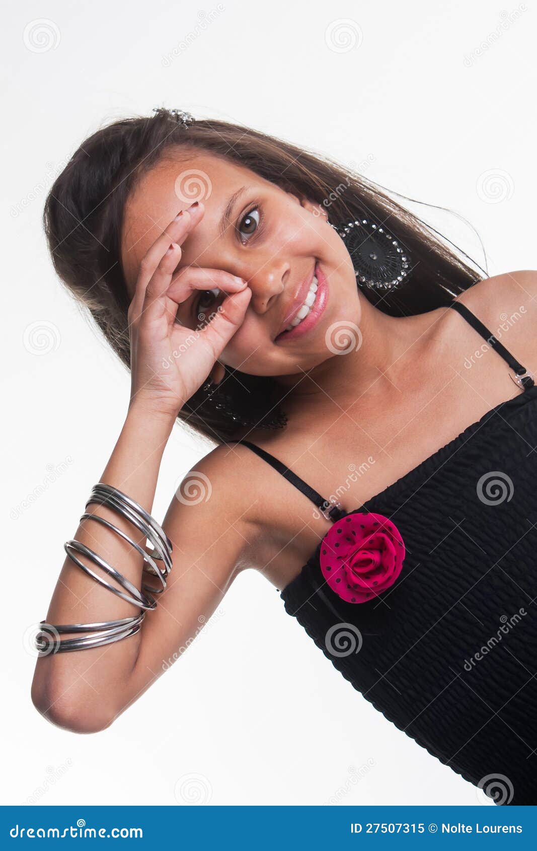 One eye stock image. Image of model, hands, beautiful - 27507315