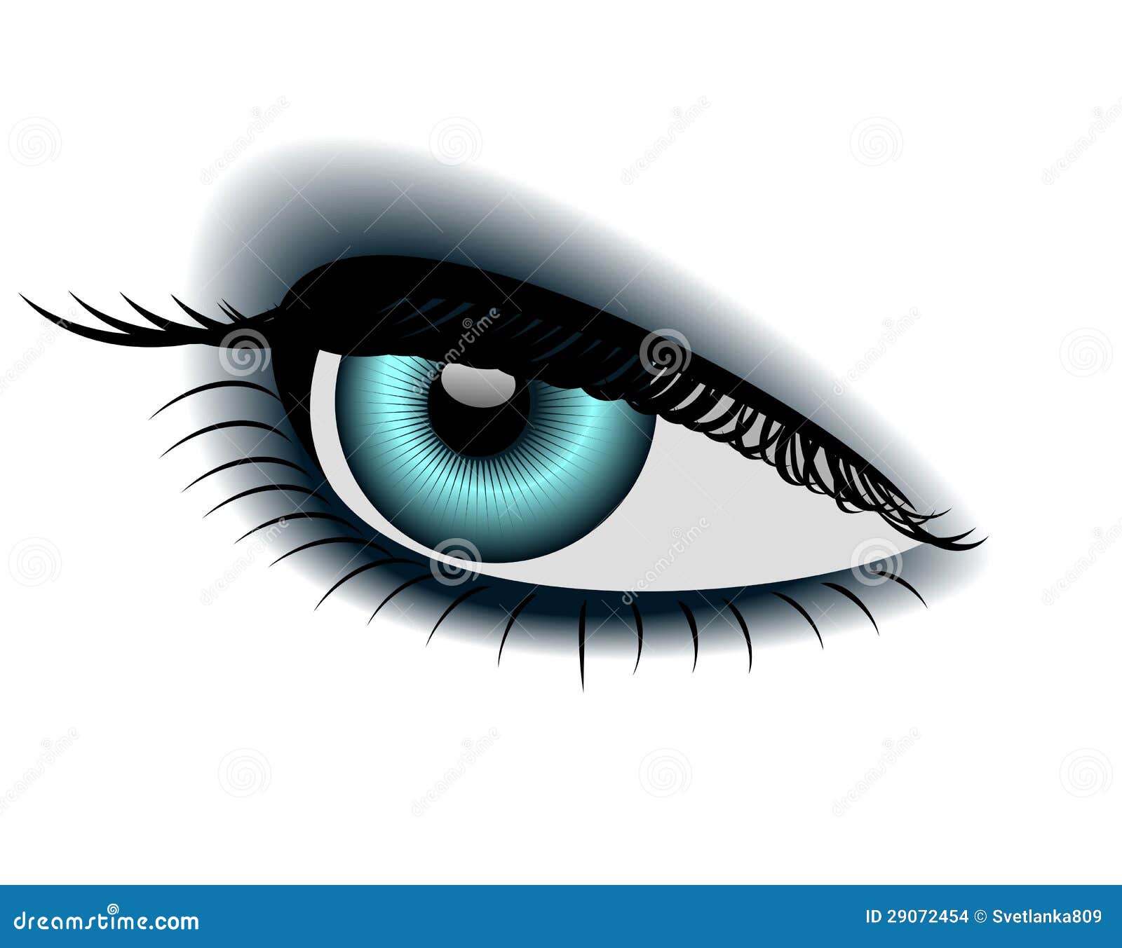 One eye stock vector. Illustration of black, blue, reflection - 29072454