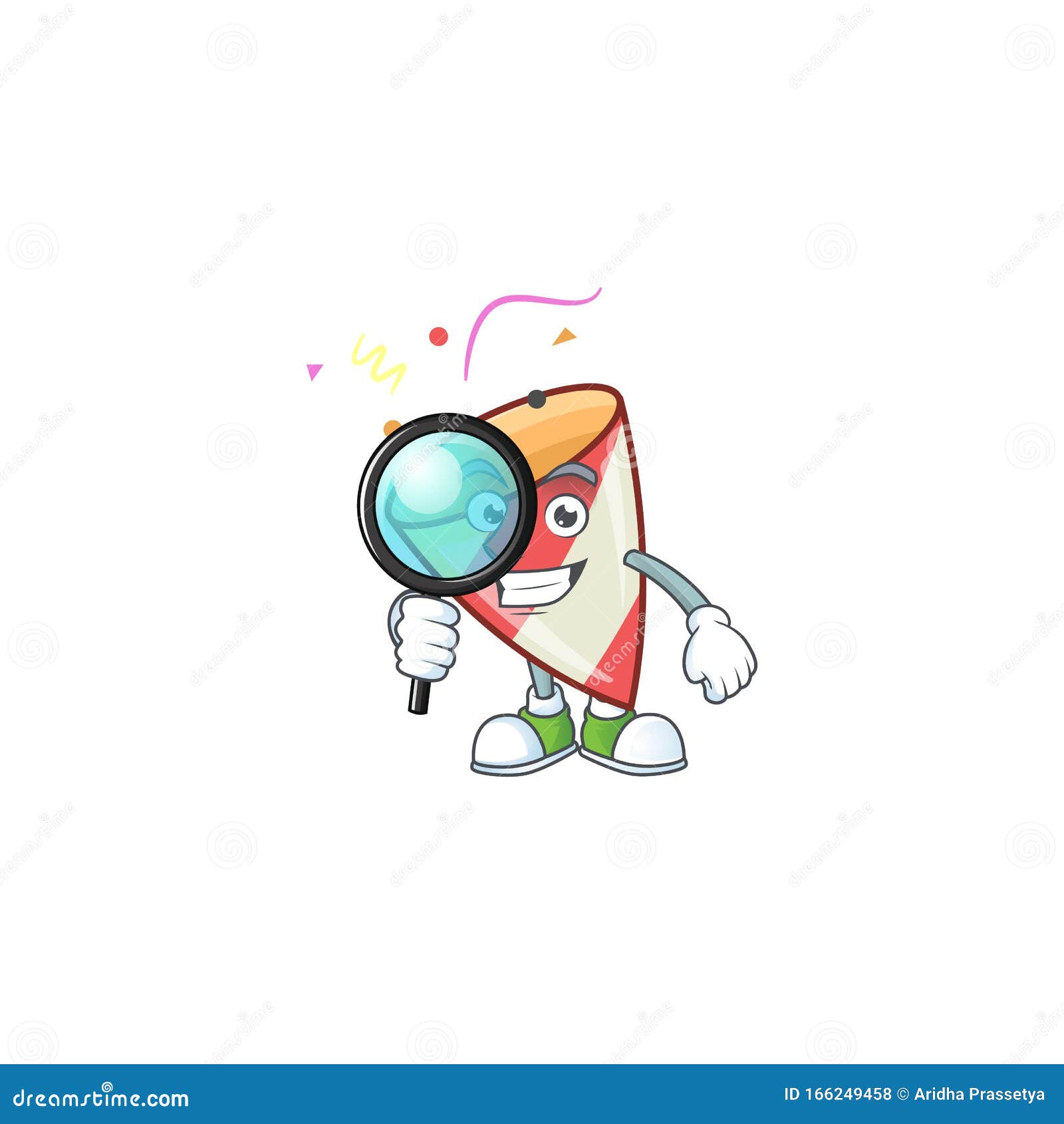One Eye Exploding Confetti Detective Cartoon Character Style Stock ...